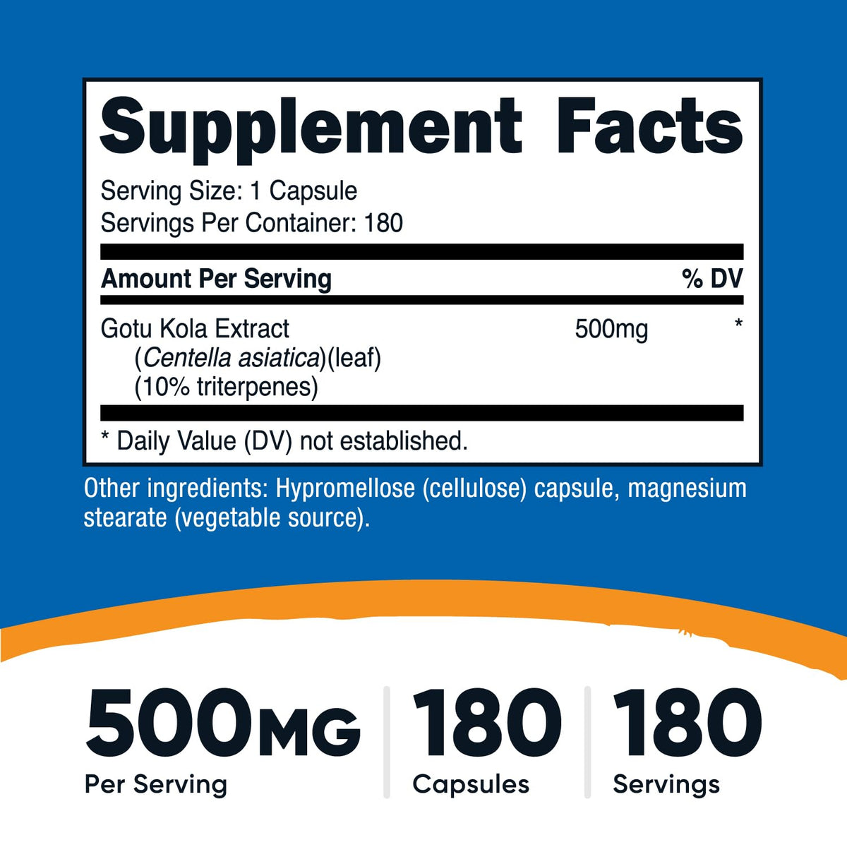500 mg Gotu Kola capsules