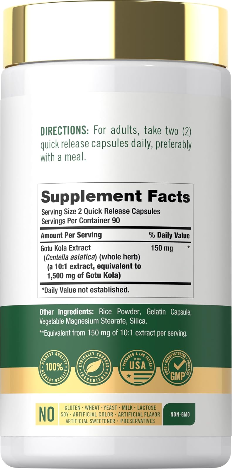 500 mg Gotu Kola capsules