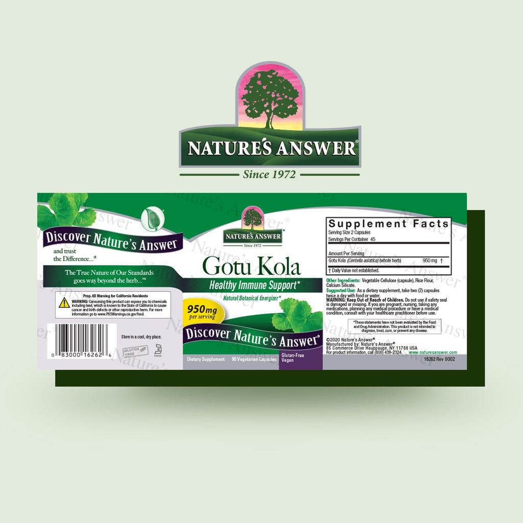 500 mg Gotu Kola vegetarian capsules