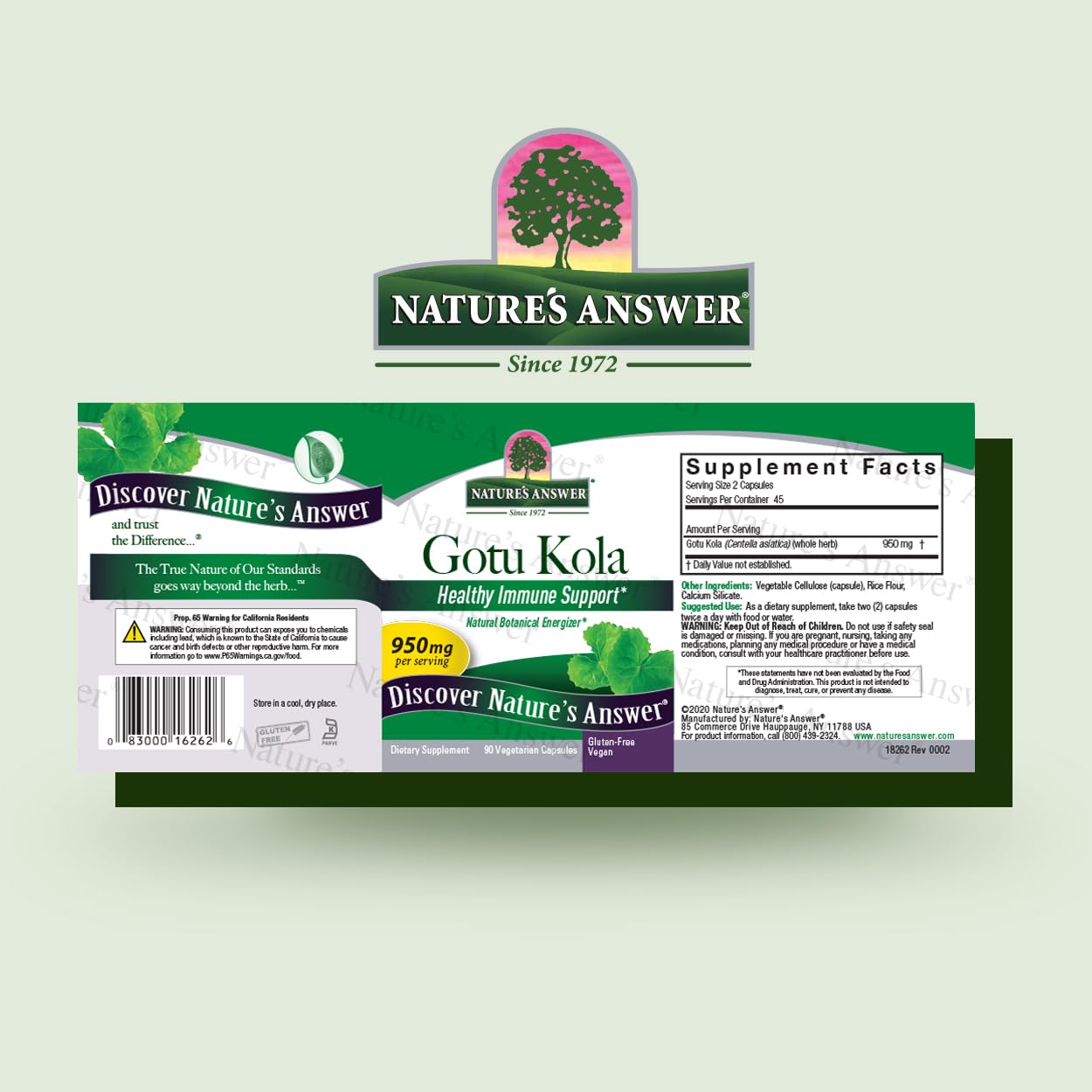 500 mg Gotu Kola vegetarian capsules