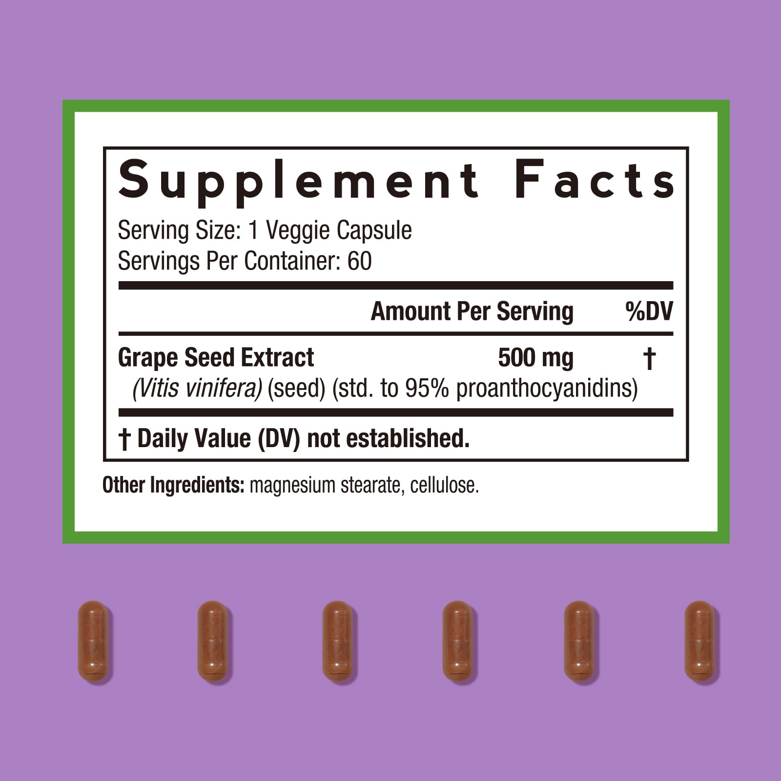 500 mg grape seed capsules for health