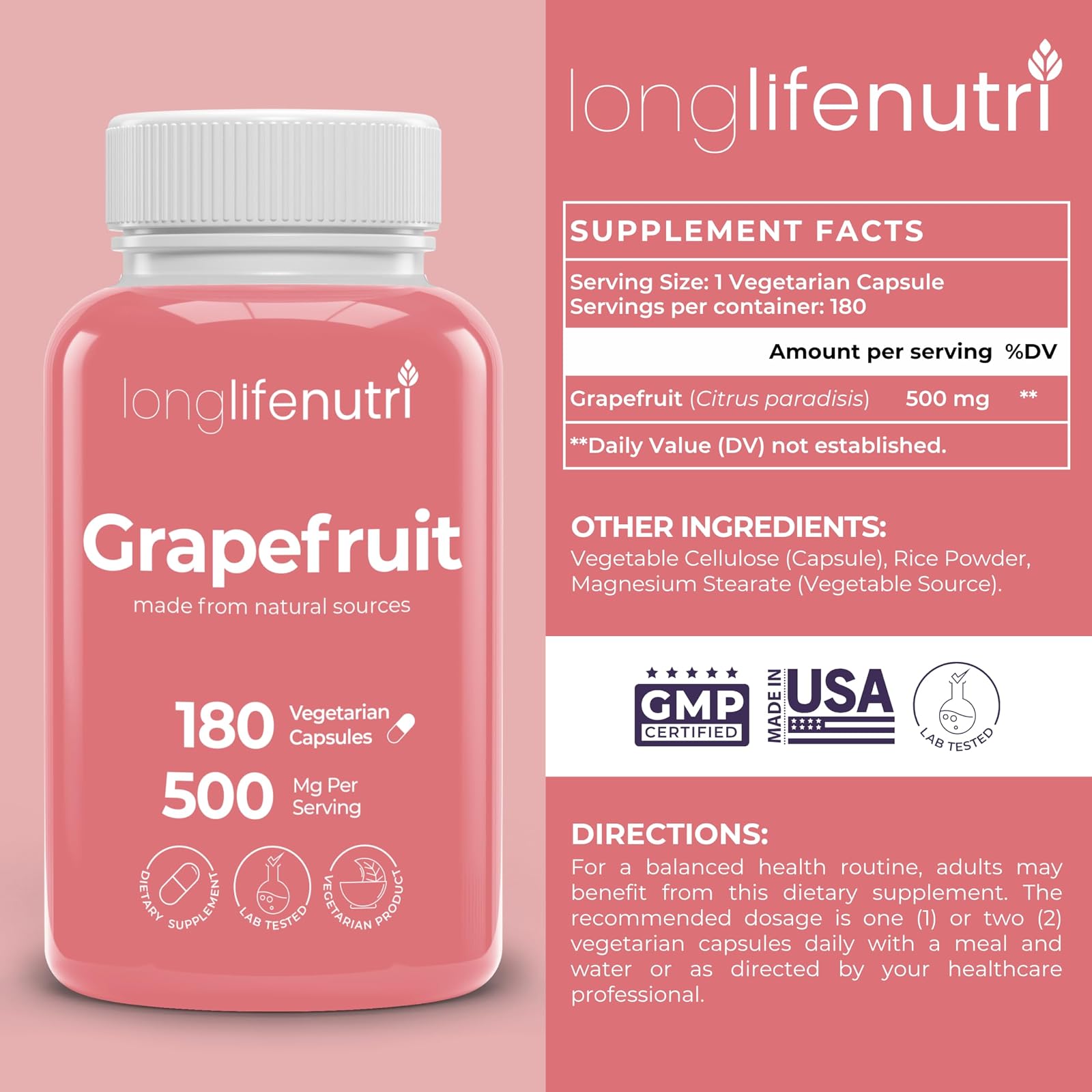 500 mg grapefruit seed supplement