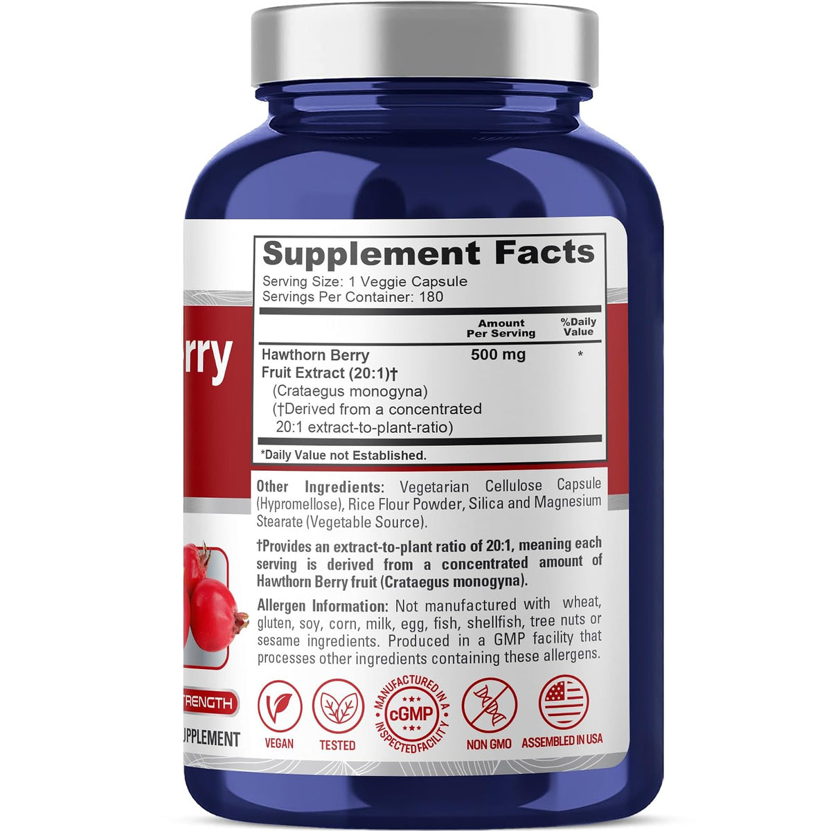 500 mg Hawthorn berry supplement benefits