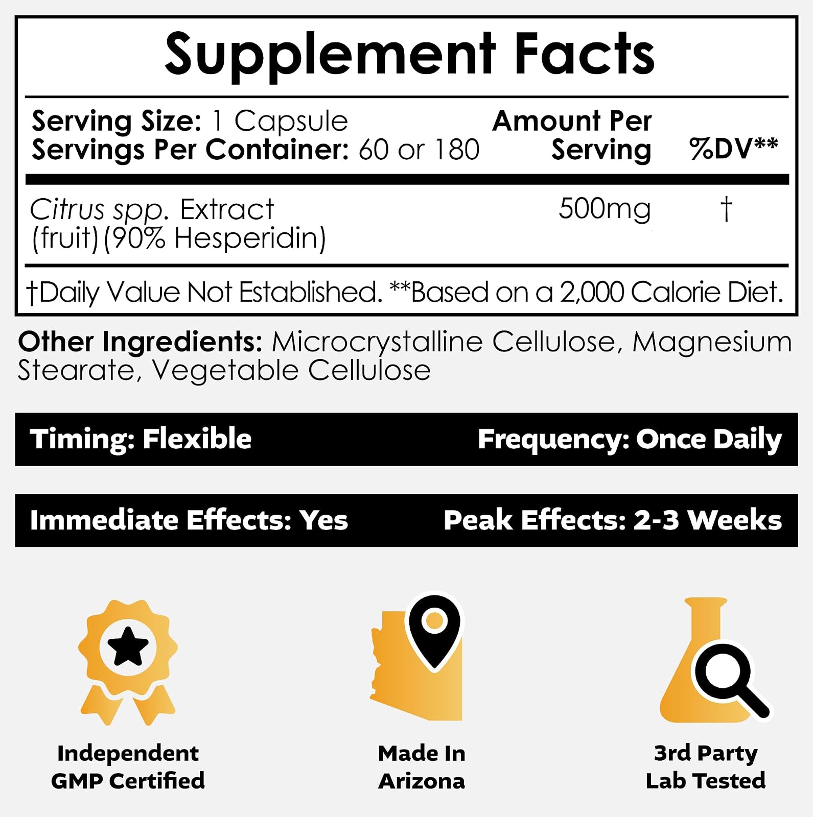 500 mg Hesperidin for immune support
