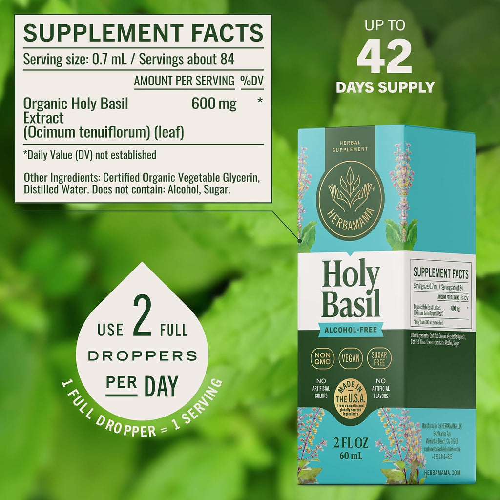 500 mg Holy Basil herbal supplement