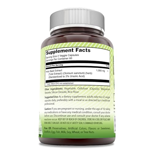 500 mg holy basil per serving