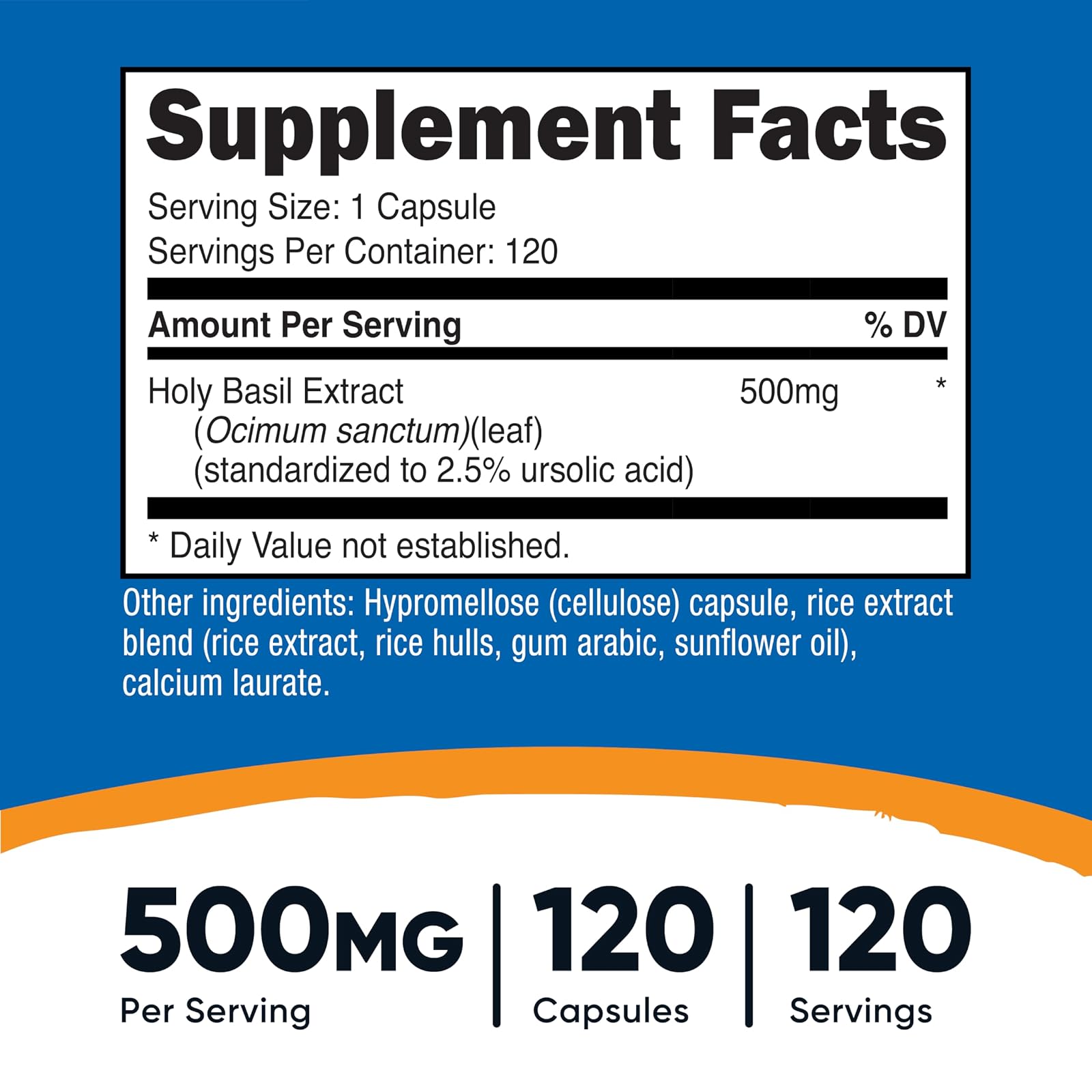 500 mg Holy Basil supplement benefits