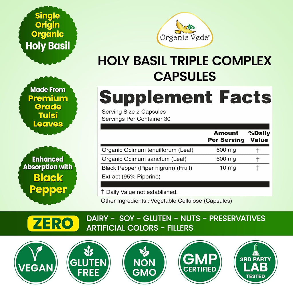 500 mg Holy Basil supplement