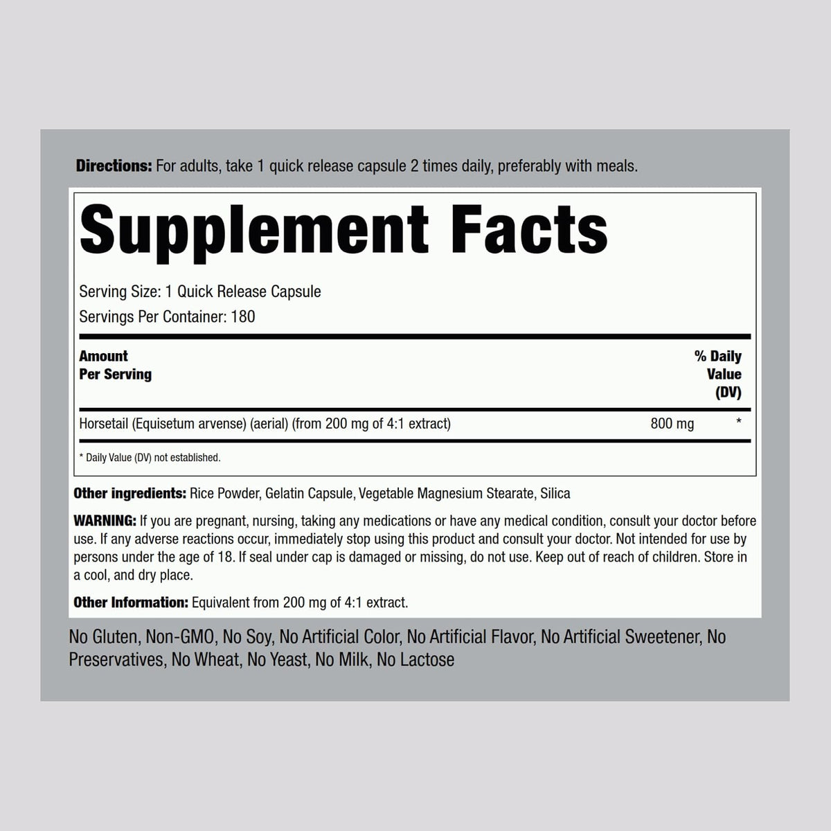 500 mg horsetail supplement for nails