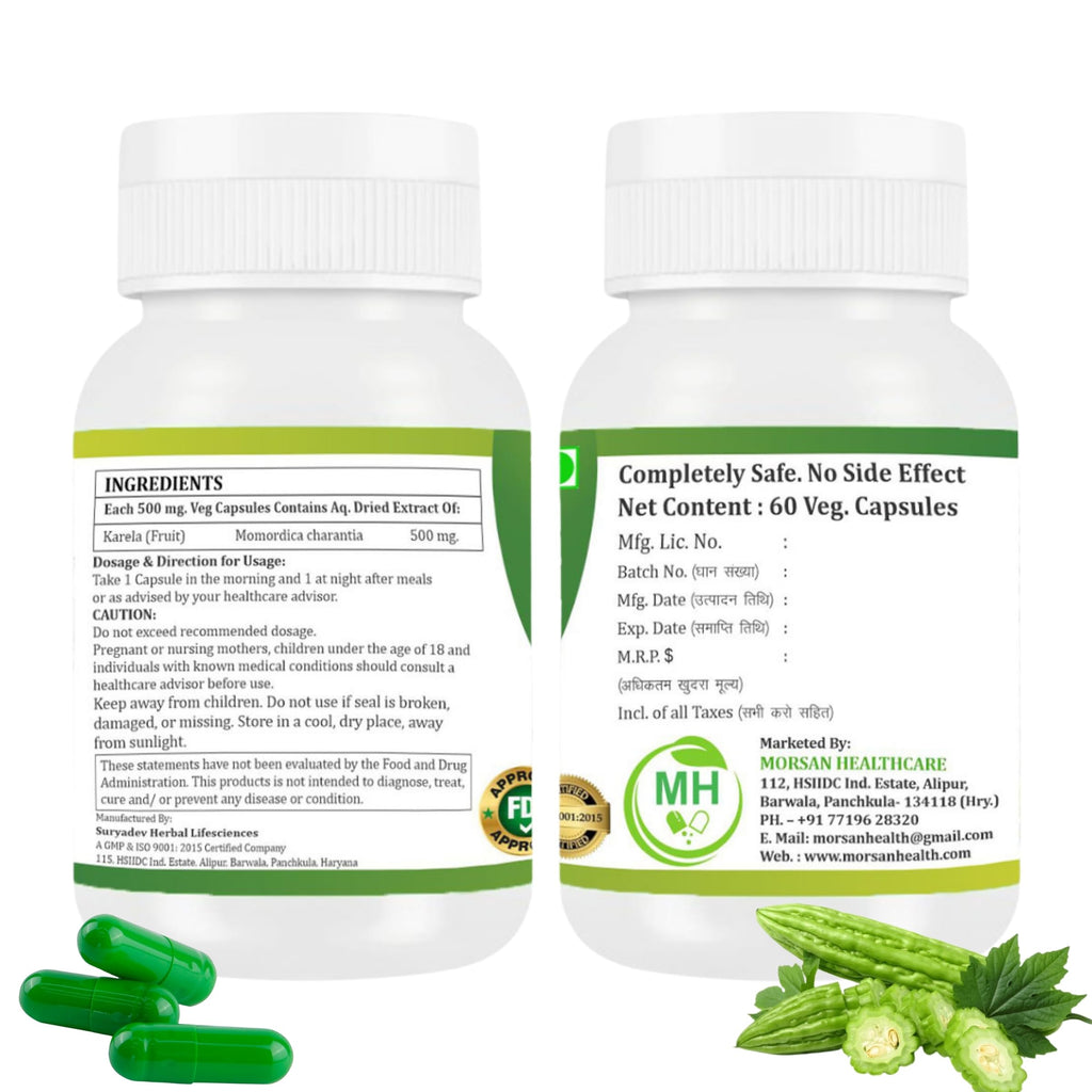 500 mg Karela extract capsules