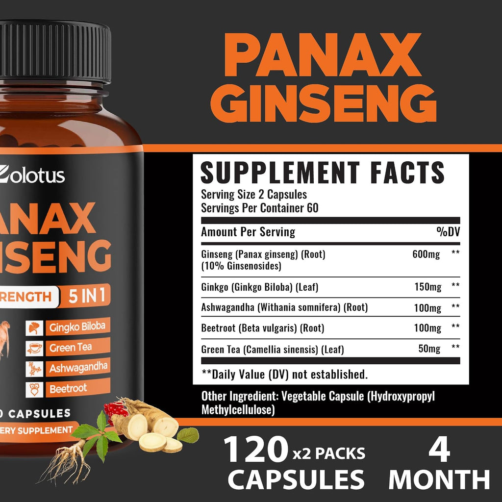 500 mg Korean ginseng capsules