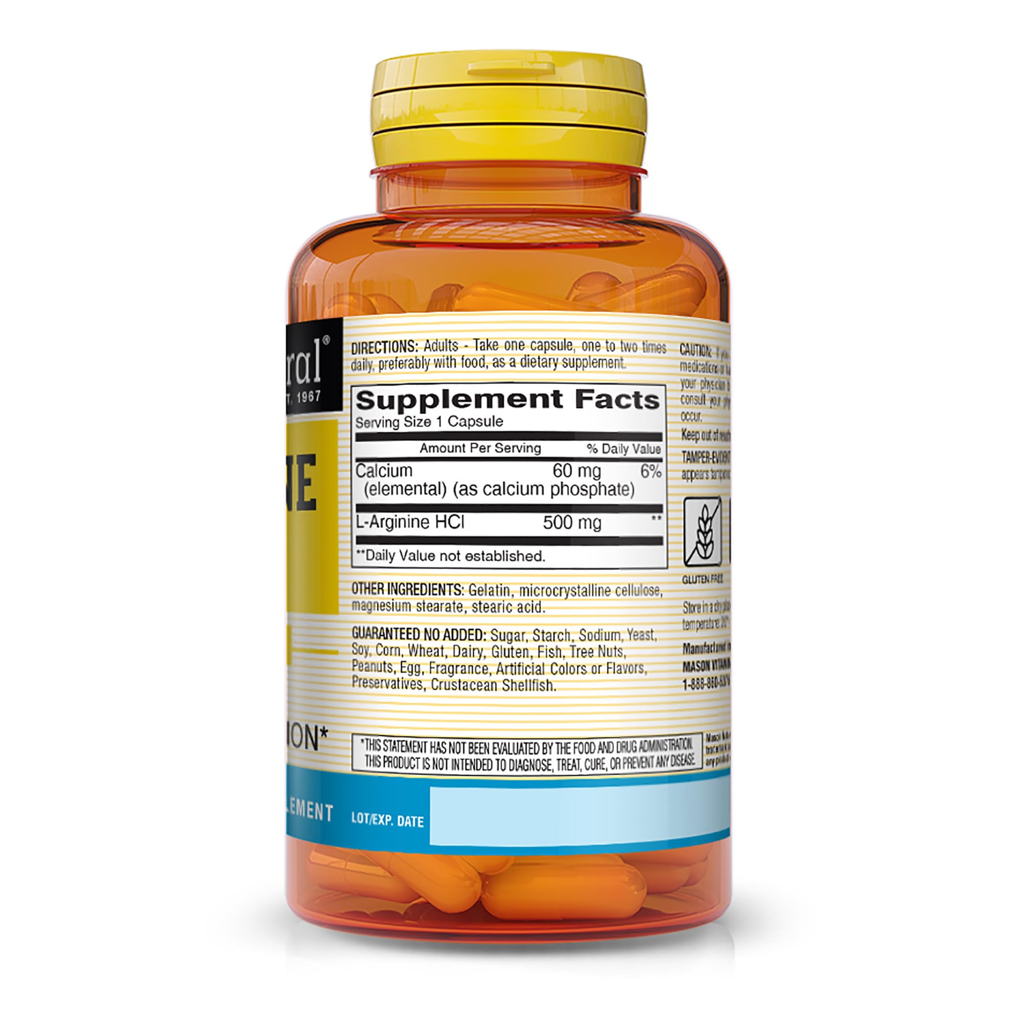 500 mg L-Arginine nitric oxide booster
