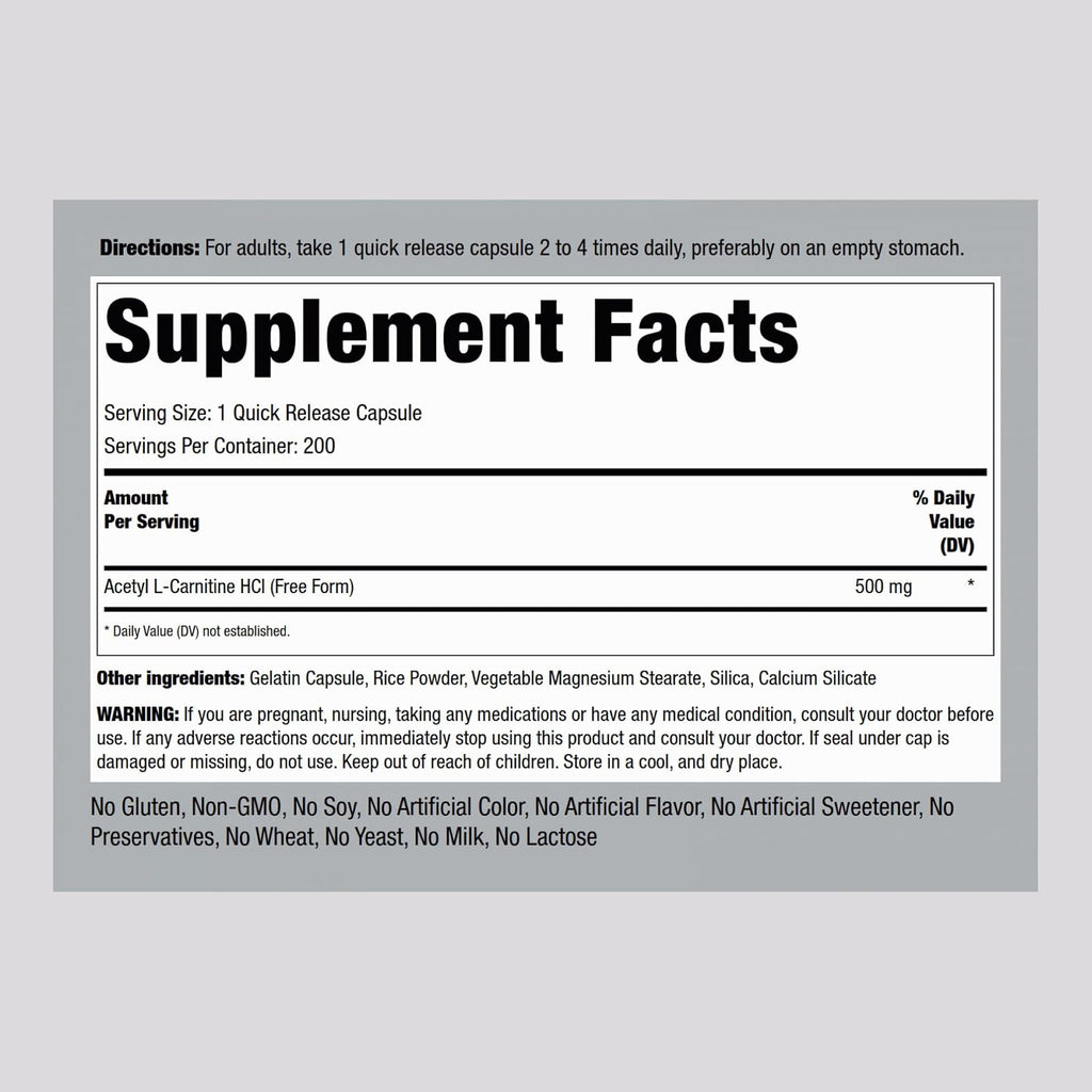 500 mg L-Carnitine for energy
