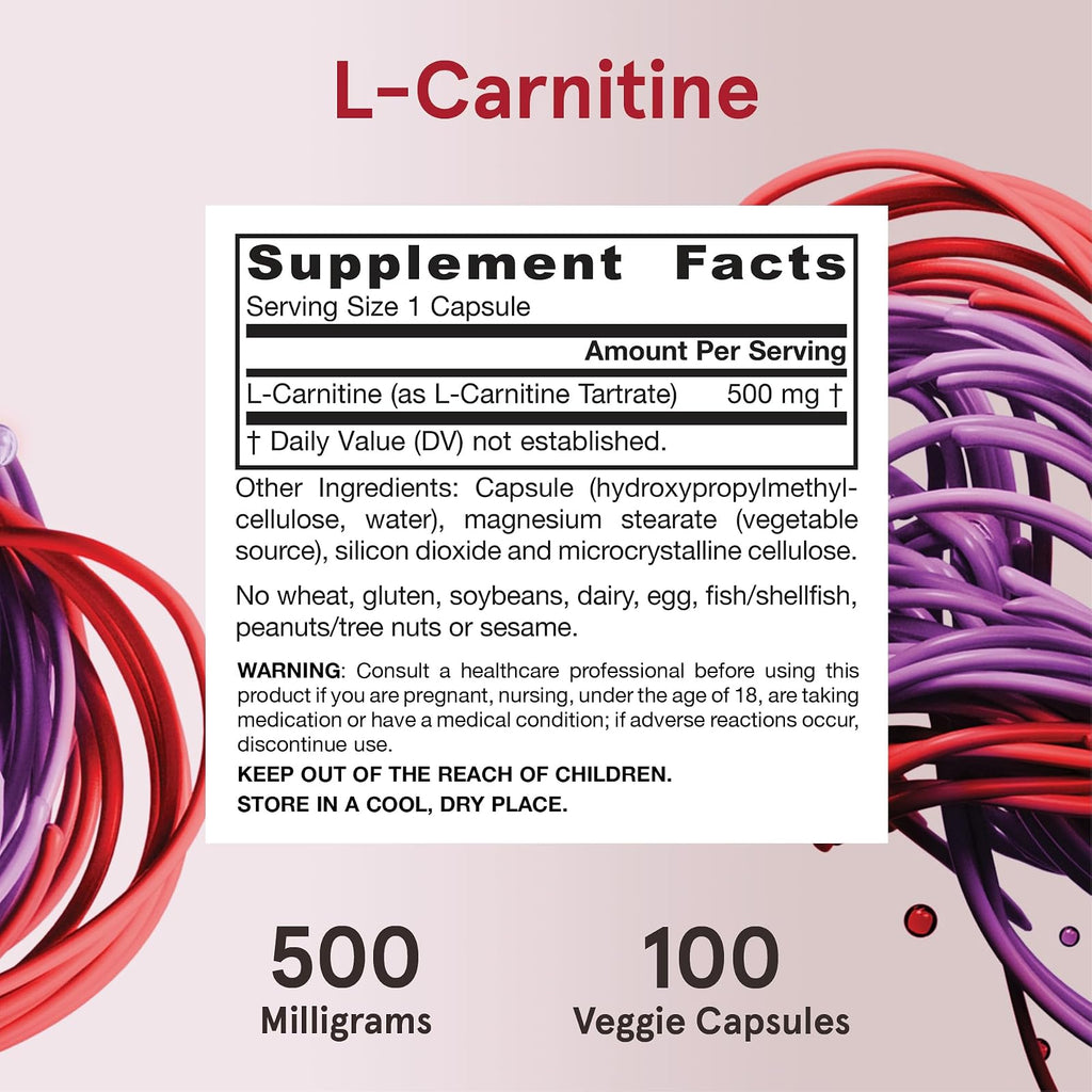 500 mg L-Carnitine for metabolism boost