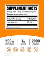 500 mg l-carnitine supplement