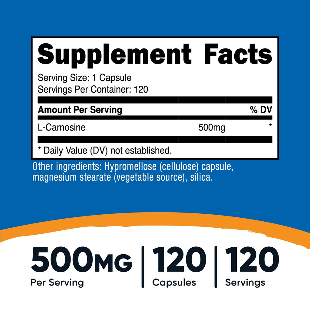 500 mg L-Carnosine capsules for wellness