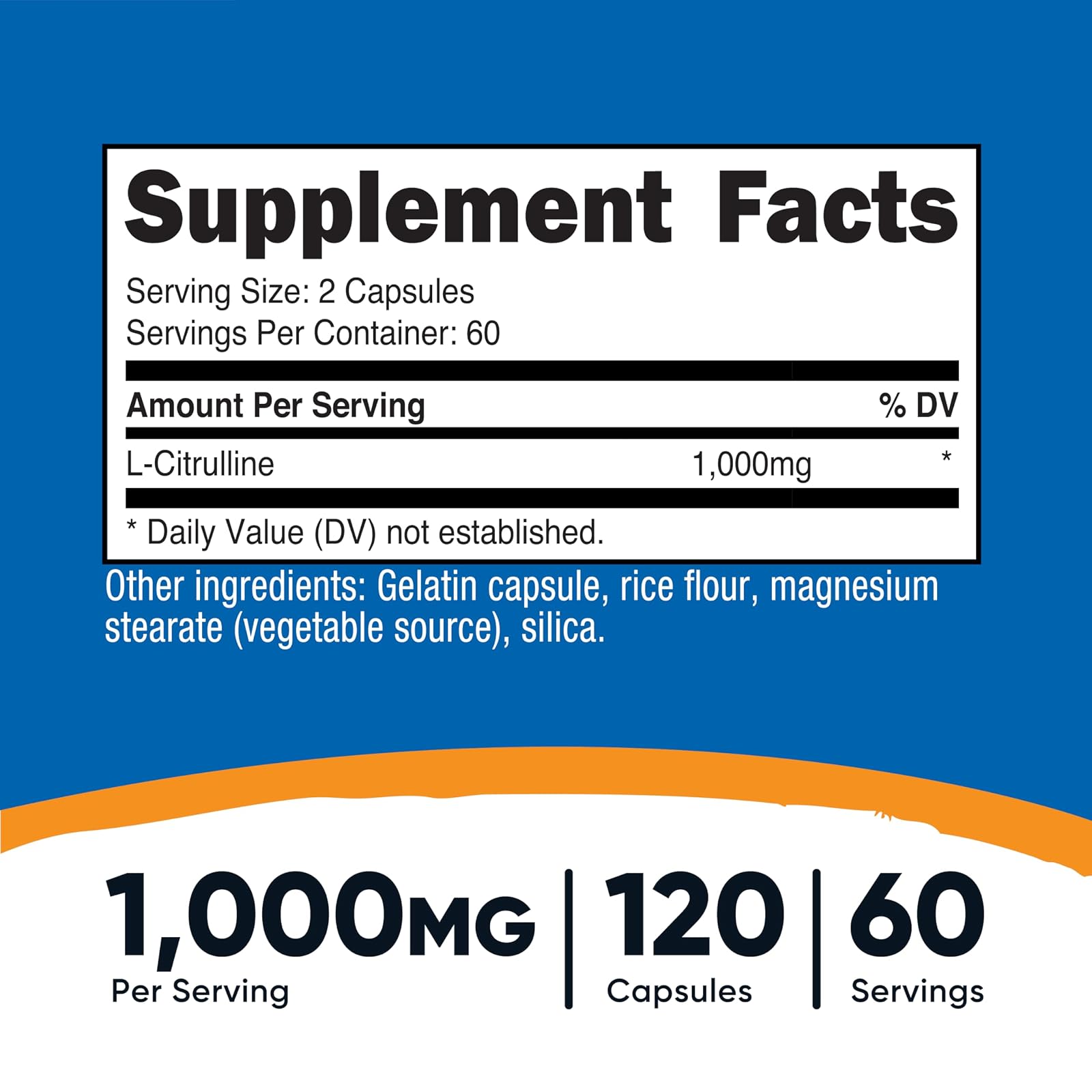 500 mg L-Citrulline for energy boost