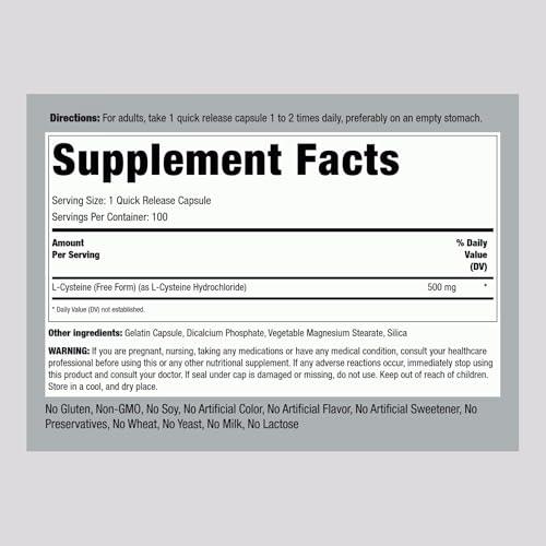 500 mg L-Cysteine for wellness