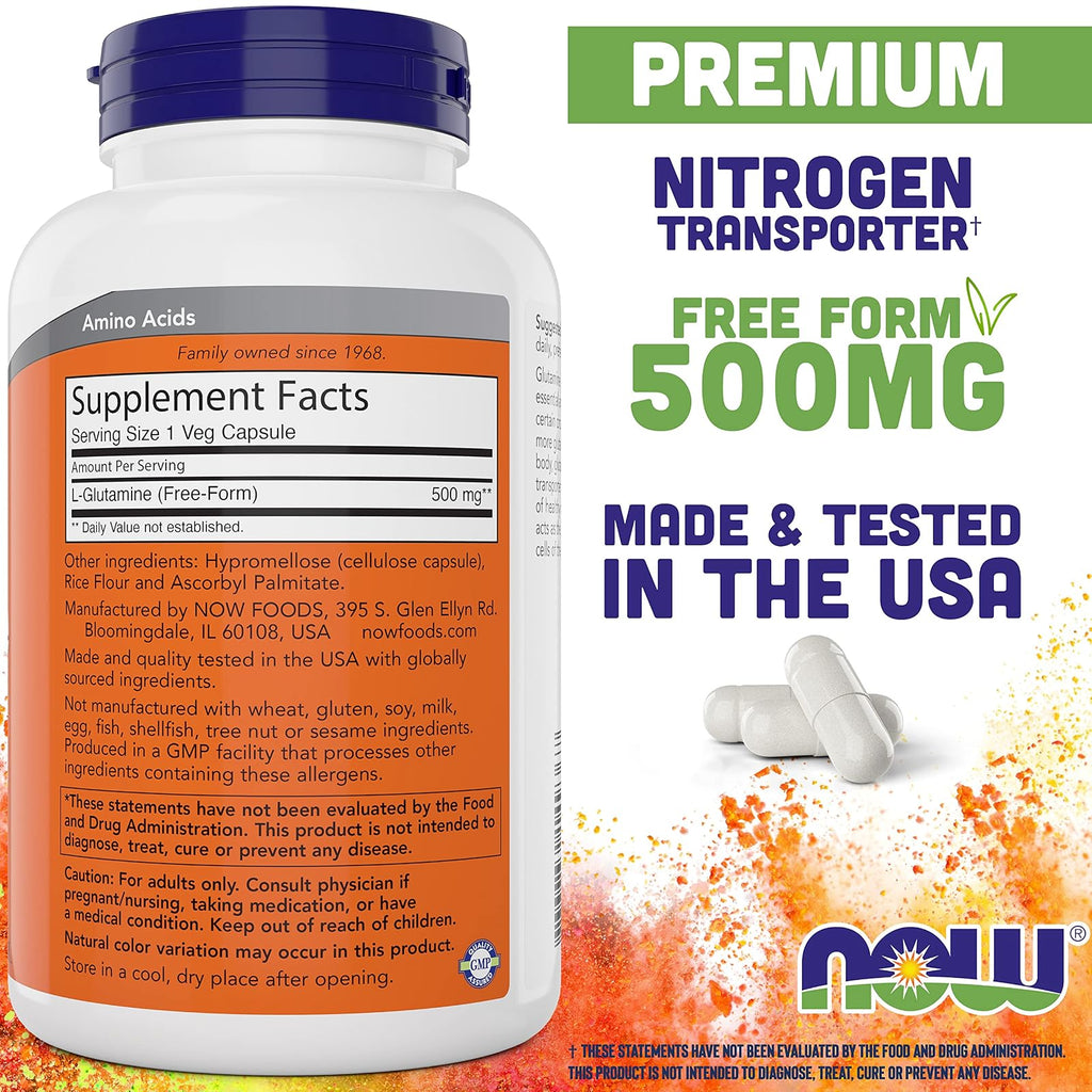 500 mg l-glutamine veggie capsules