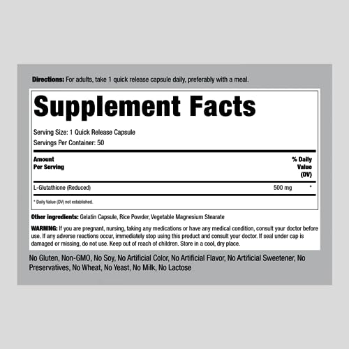 500 mg L-Glutathione for immune support