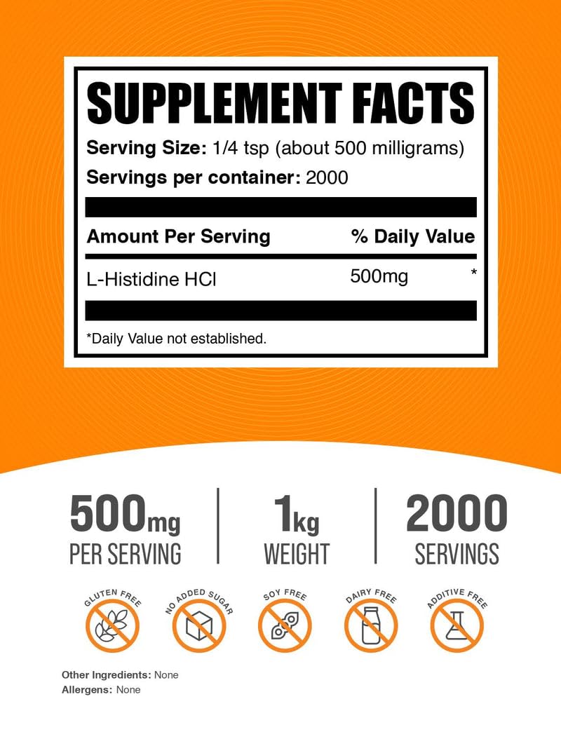 500 mg L-Histidine supplement benefits