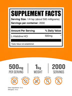 500 mg L-Histidine supplement benefits