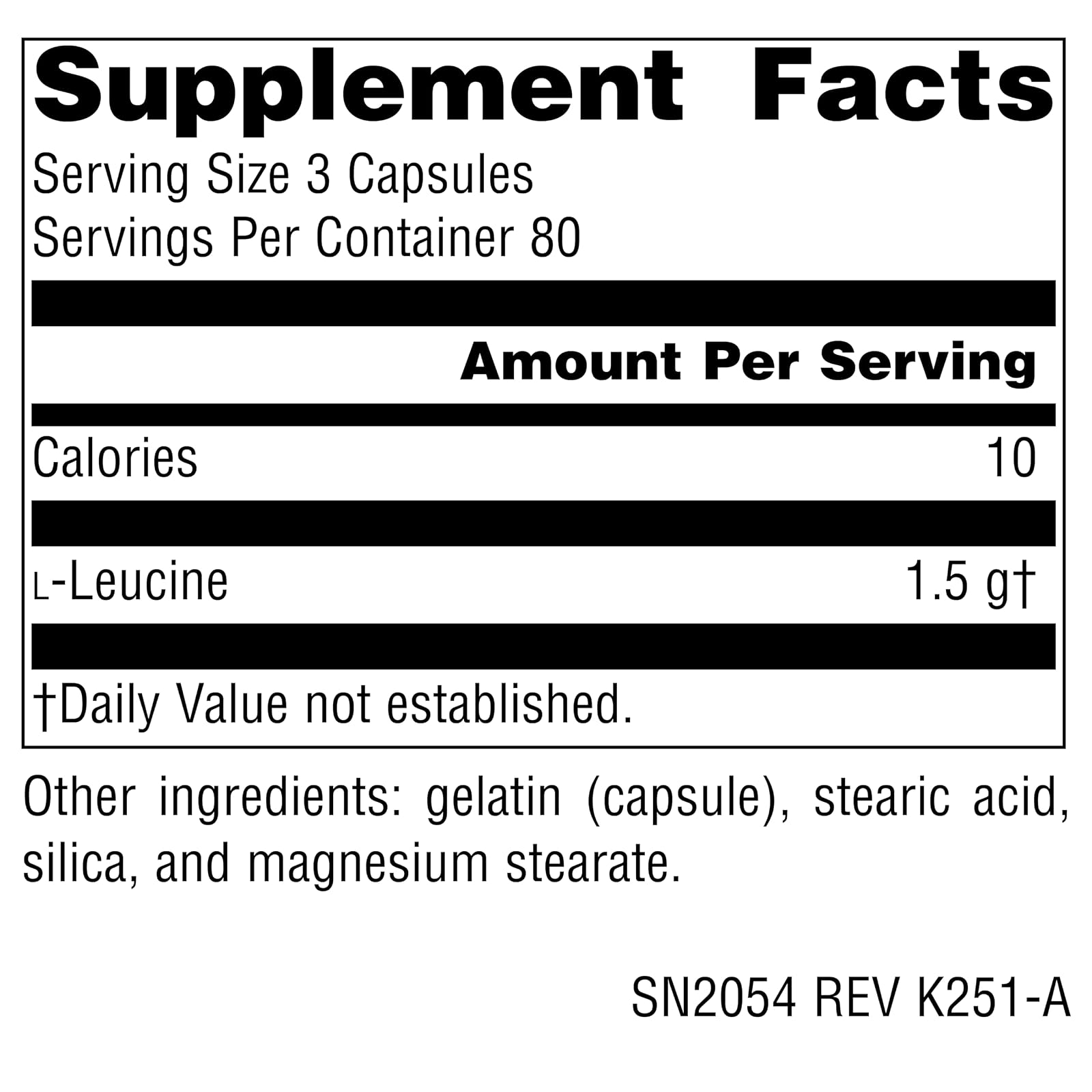 500 mg L-Leucine for optimal performance