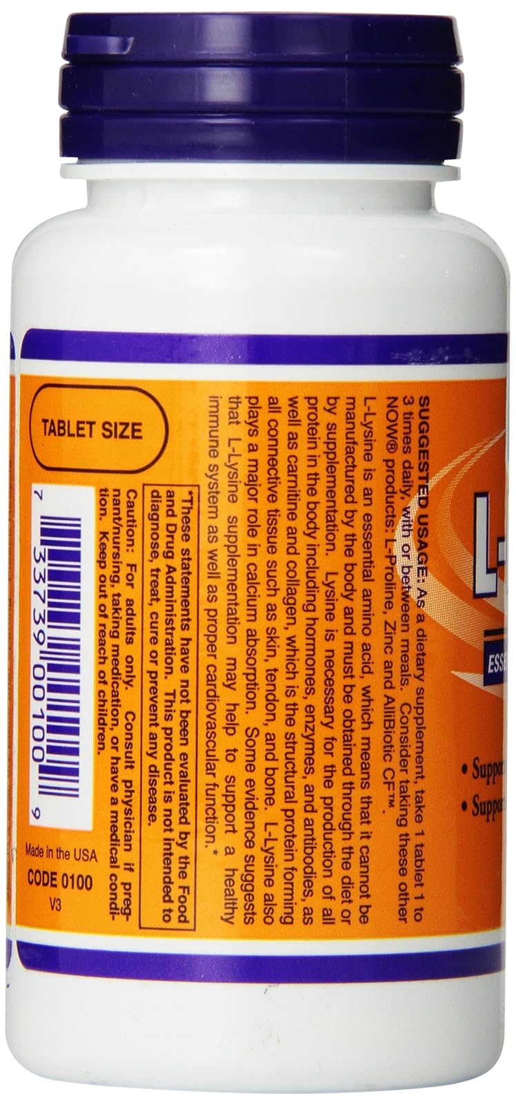 500 mg L-Lysine for cold sores