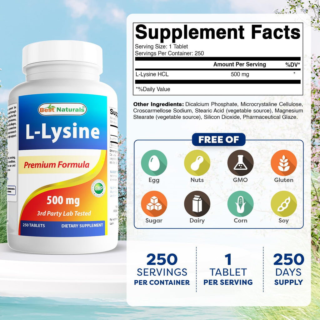 500 mg L-Lysine for immune support