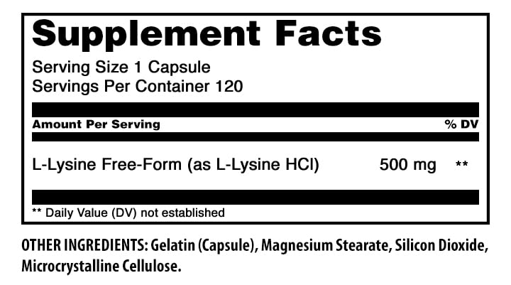 500 mg L-Lysine for immune support