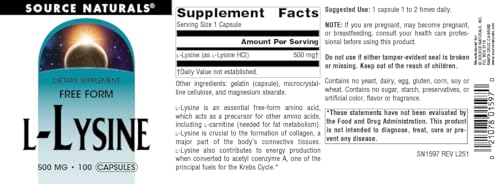 500 mg L-Lysine for overall health
