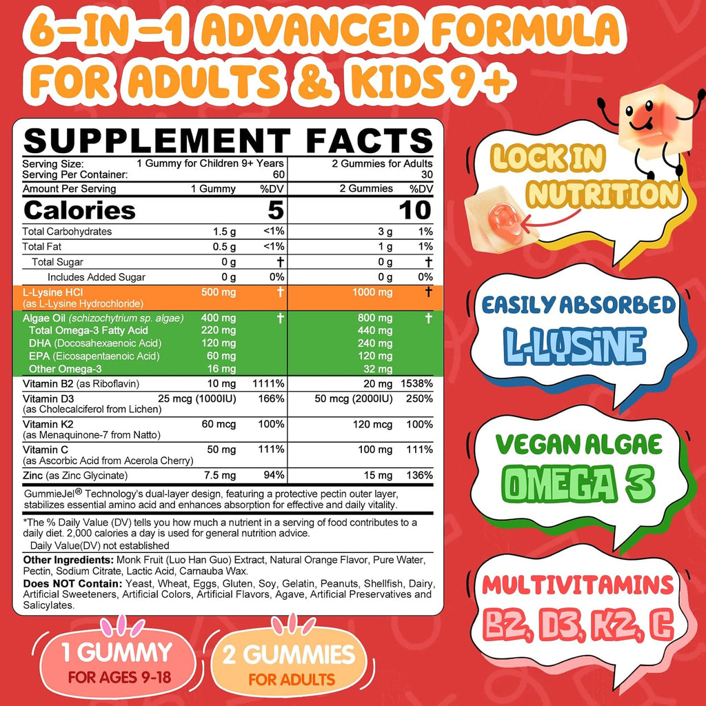 500 mg l-lysine gummy supplements