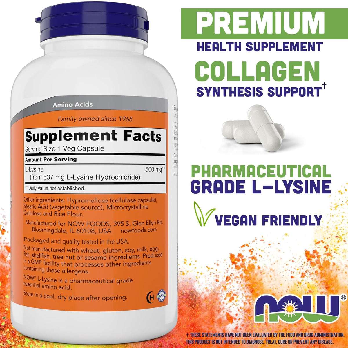 500 mg L-Lysine supplement benefits