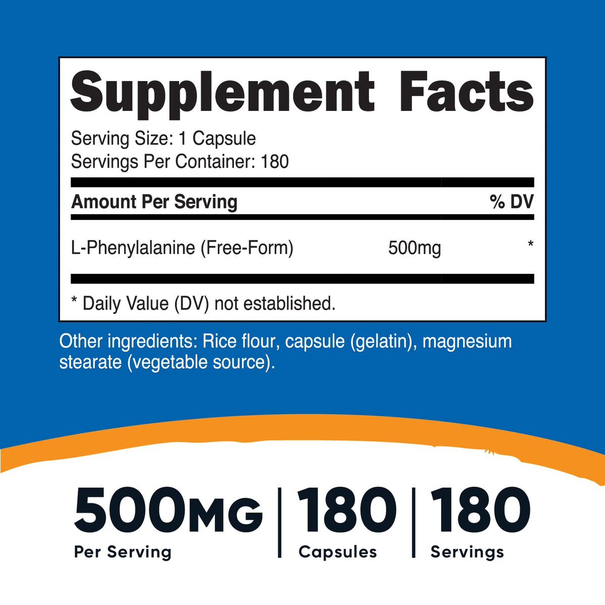 500 mg L-Phenylalanine for mental clarity