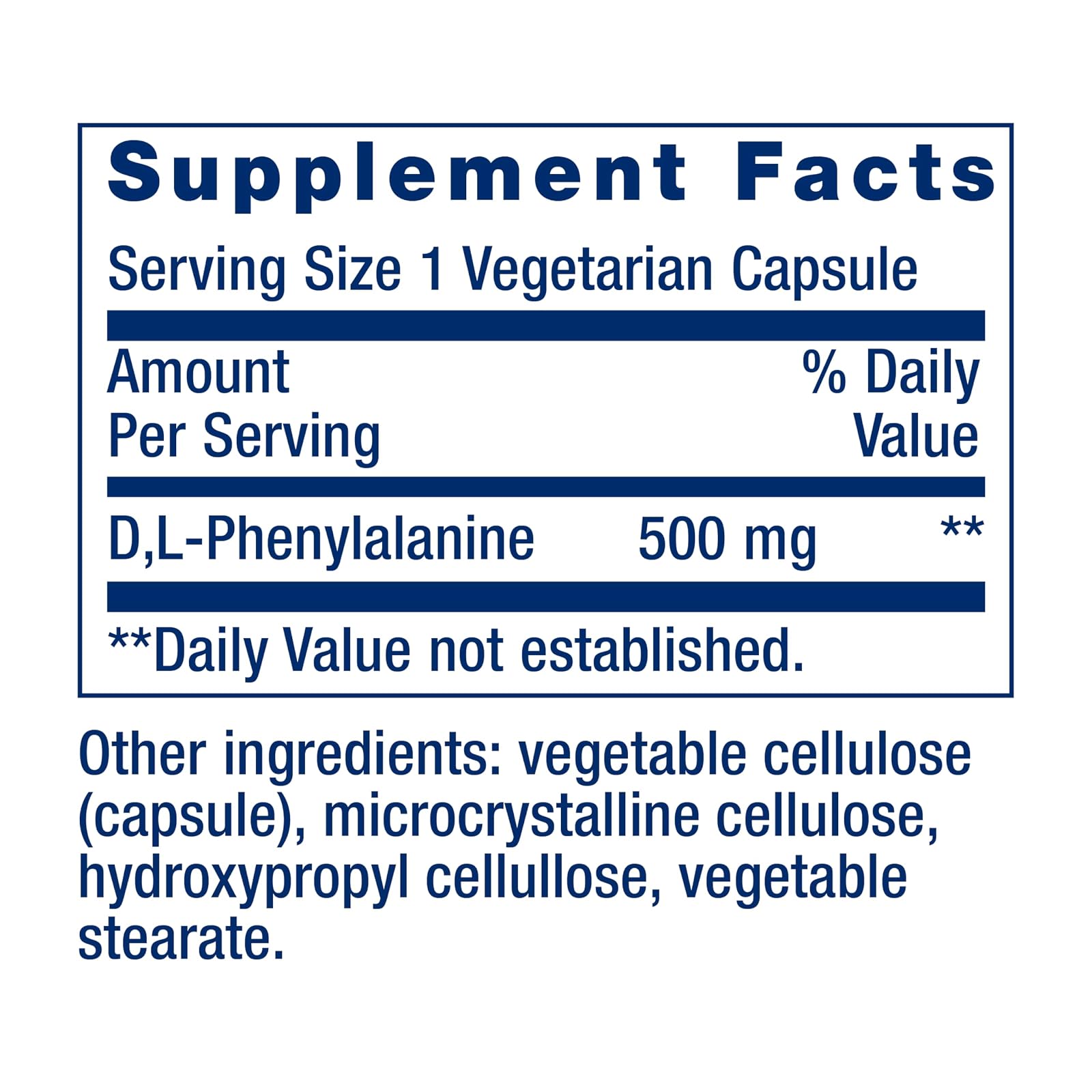 500 mg L-Phenylalanine vitamin A supplement
