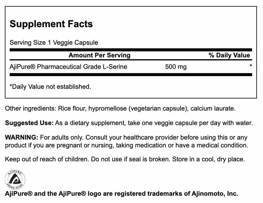 500 mg L-Serine supplement benefits