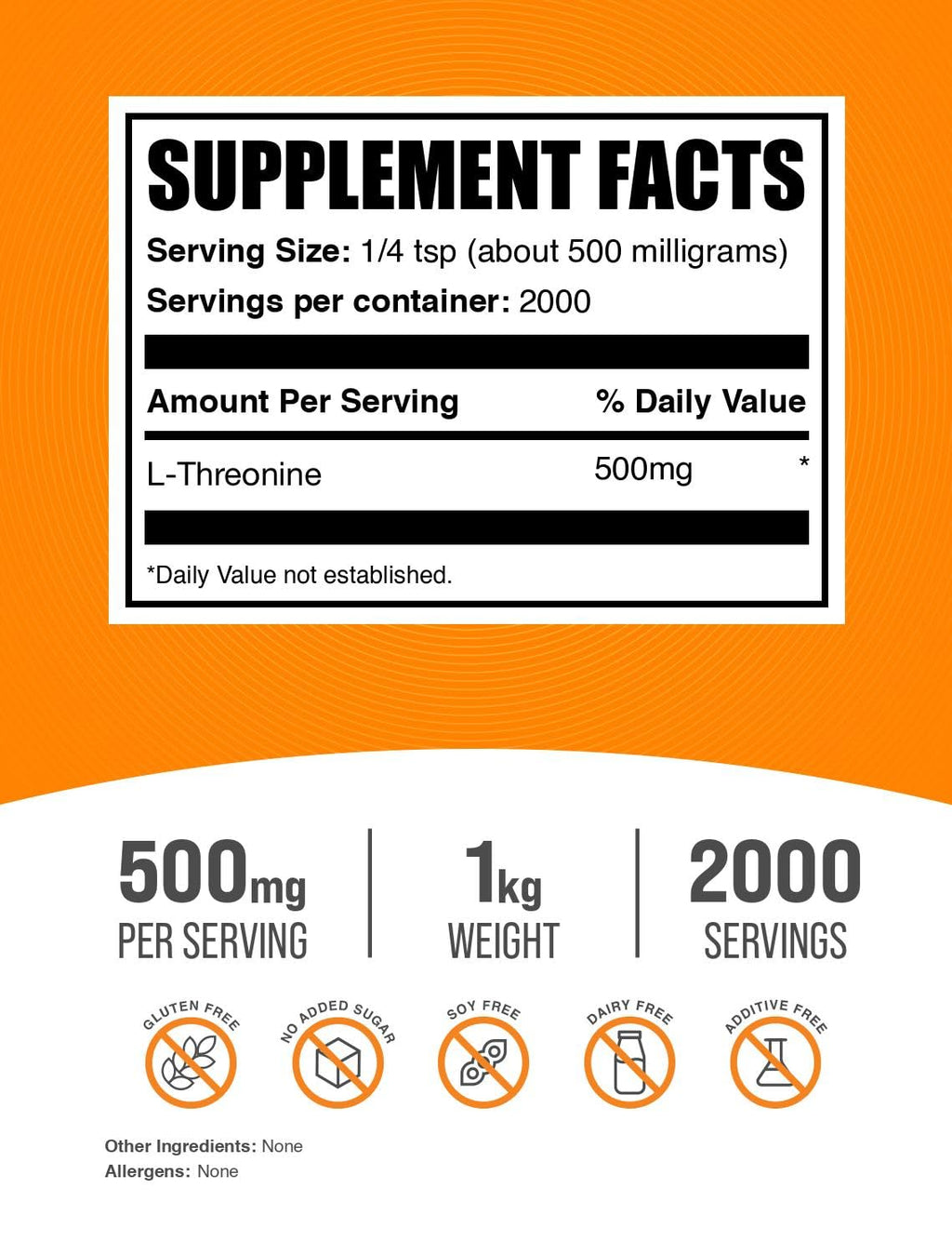 500 mg L-Threonine supplement benefits
