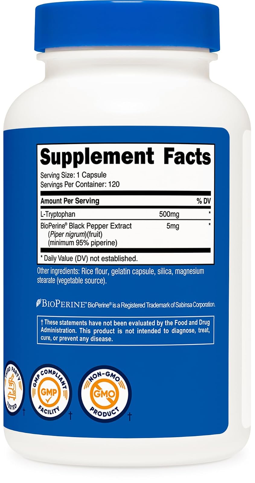 500 mg L-Tryptophan for daily wellness