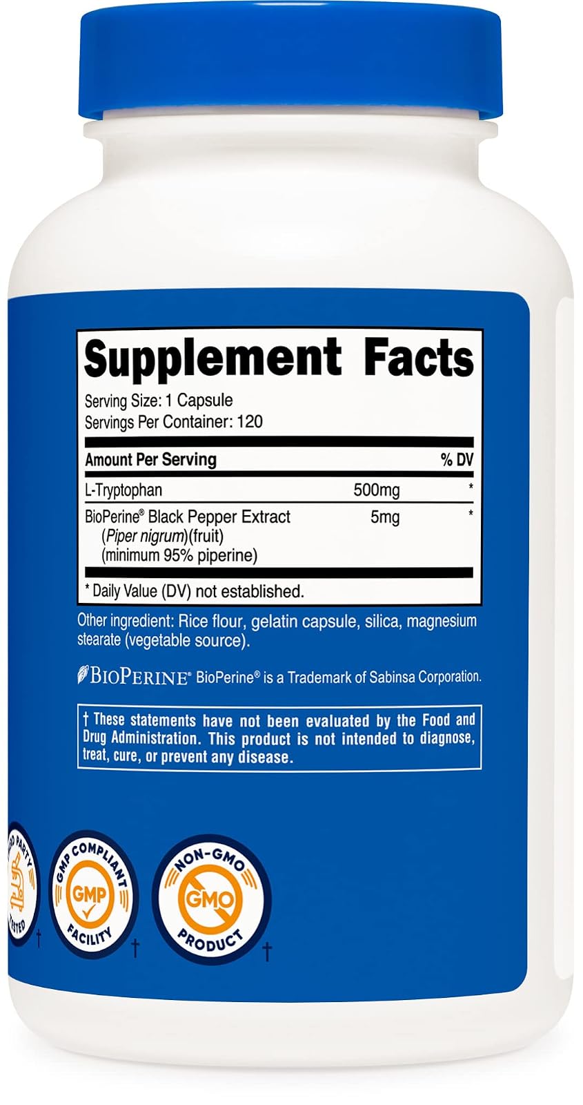 500 mg L-Tryptophan for relaxation