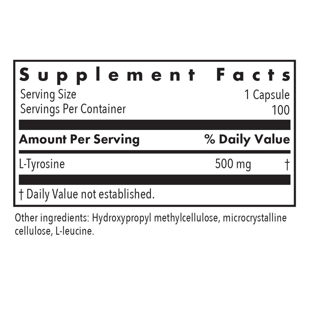 500 mg L-Tyrosine for cognitive function