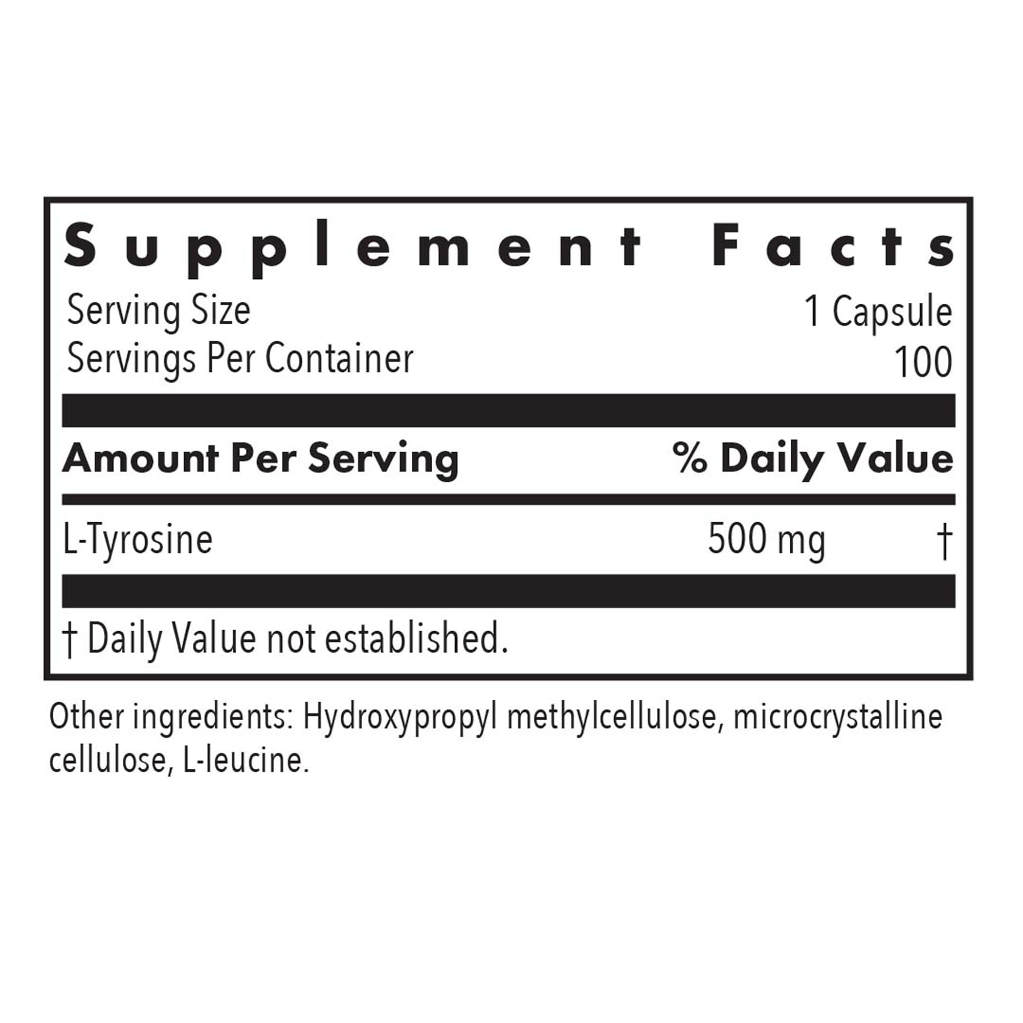 500 mg L-Tyrosine for cognitive function