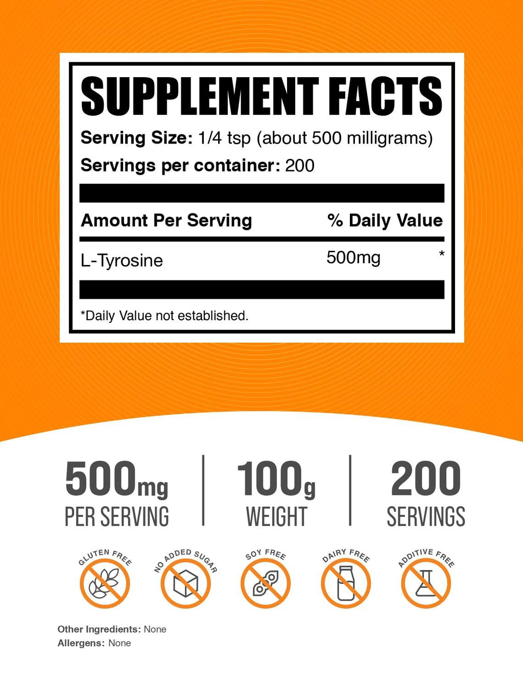 500 mg l-tyrosine for energy