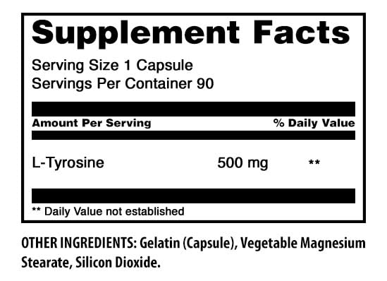 500 mg L-Tyrosine for energy