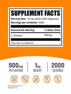 500 mg l-tyrosine for energy