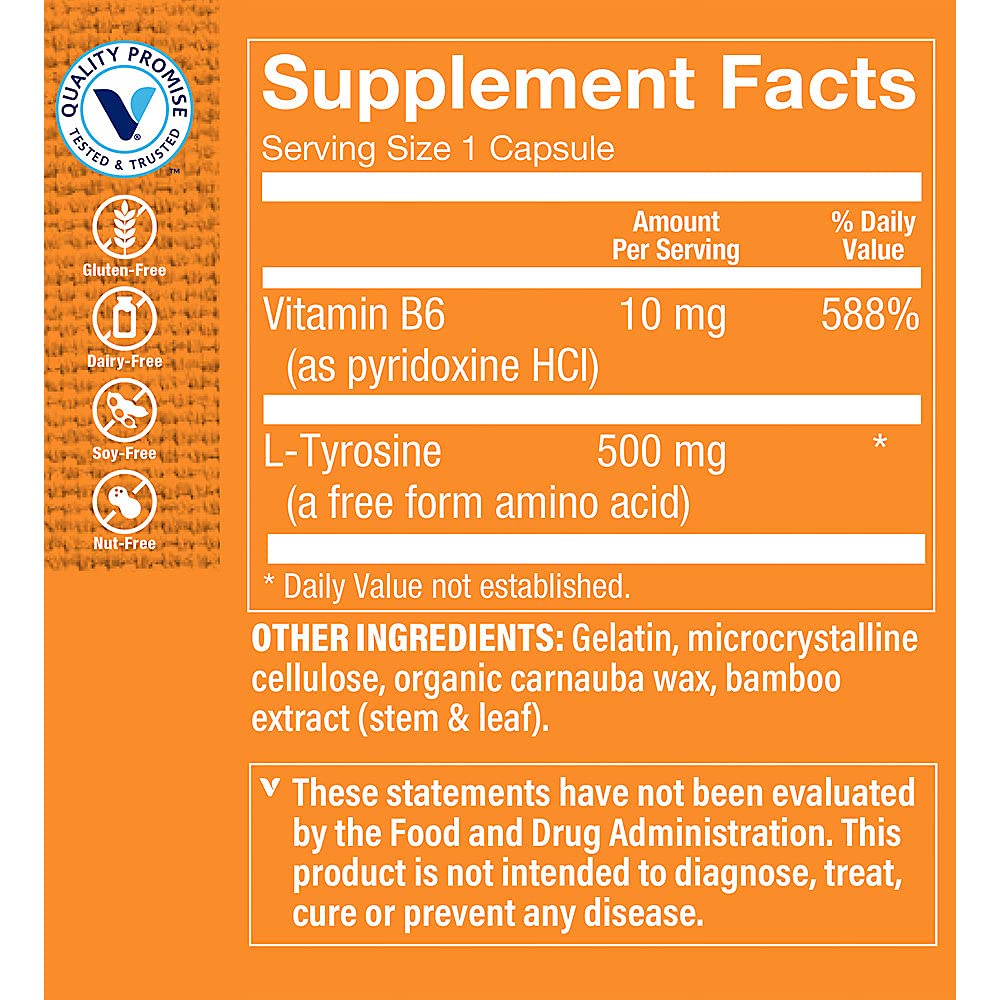 500 mg l-tyrosine for mood support