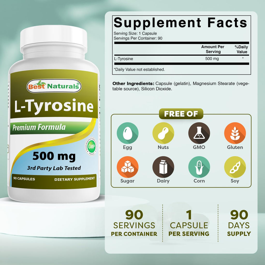 500 mg l-tyrosine for mood support