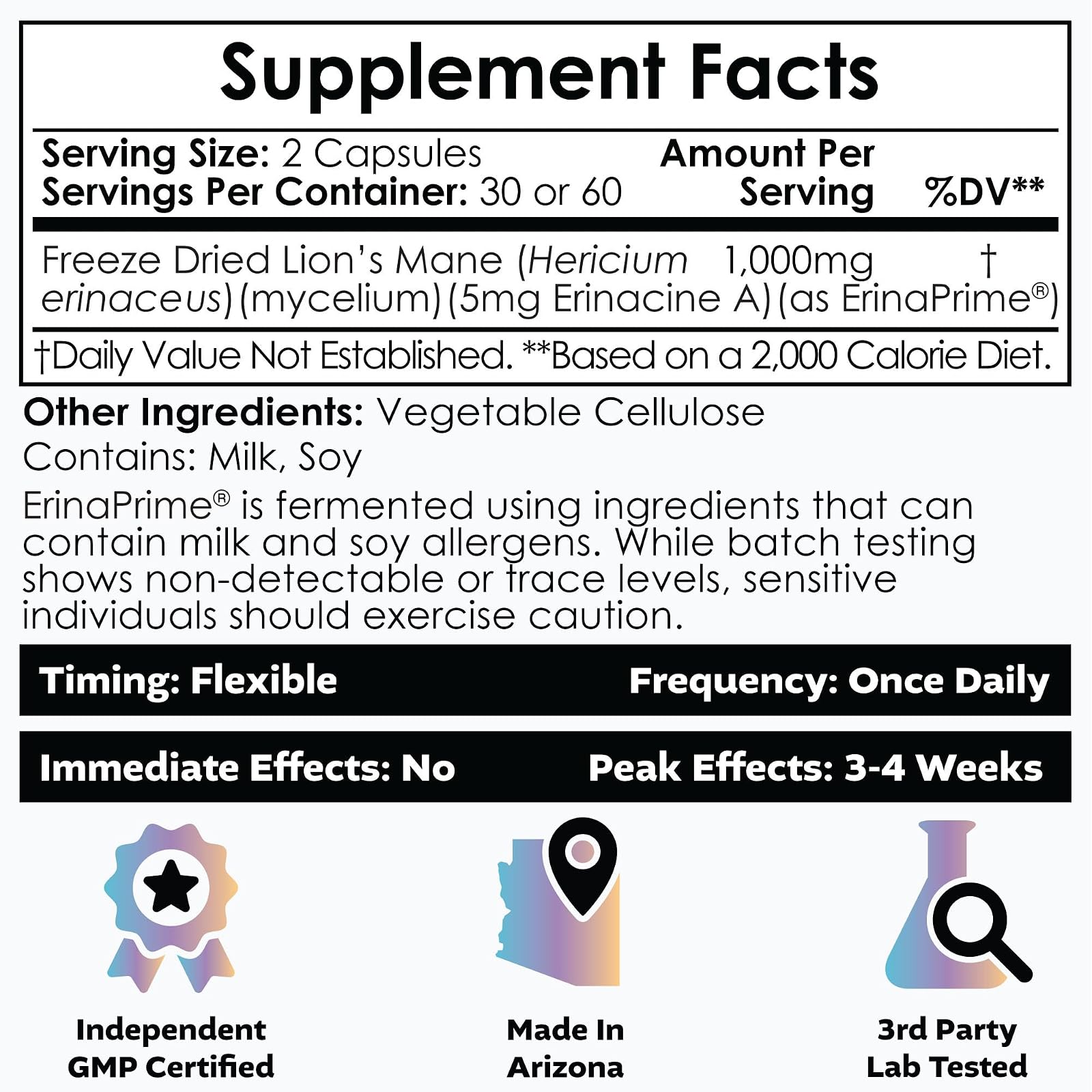 500 mg lion's mane capsules for focus