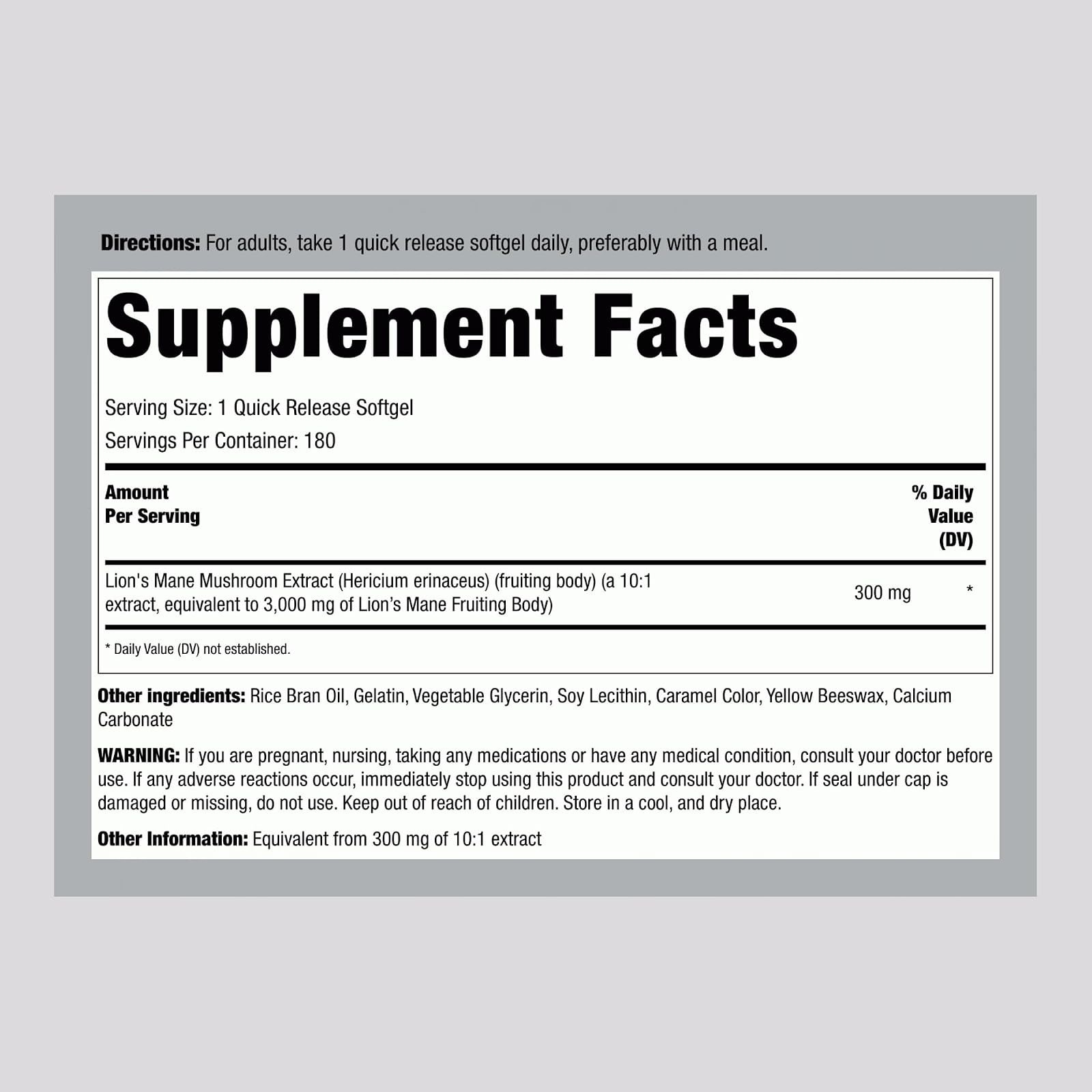 500 mg lion's mane supplement