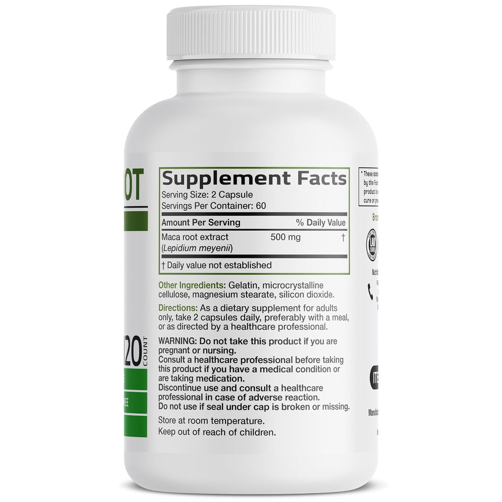 500 mg Maca capsules for endurance