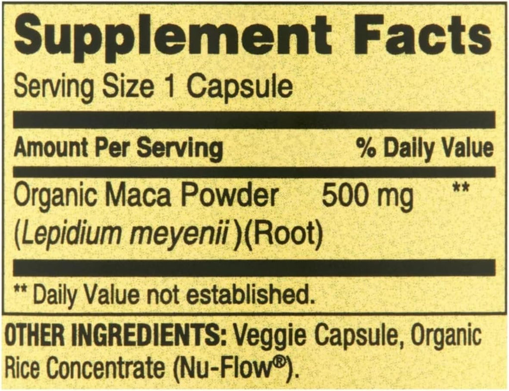 500 mg Maca Root for hormonal balance